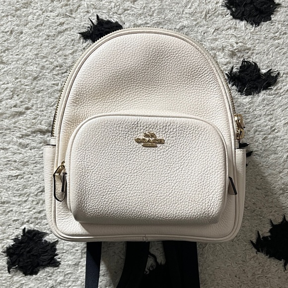 Coach | Bags | Coach Mini Court Backpack Cream Leather Backpack | Poshmark